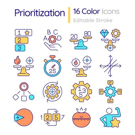 Prioritization Frameworks Optimization Rectangle Vector Image