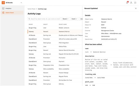 Activity Logs Menu