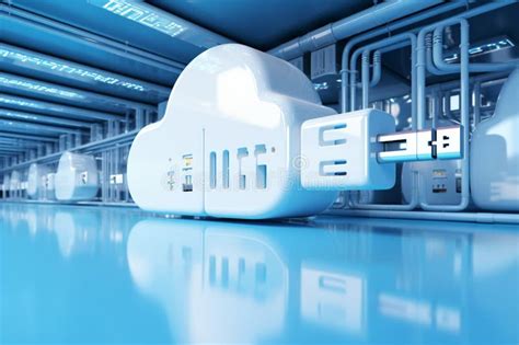 Digital Infrastructure Networking Technology In A Modern White Business Background Stock