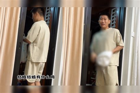 老公想亲亲被老婆 无情”拒绝，边晾衣服边吐槽：婚前给我画大饼晾衣服吐槽老婆
