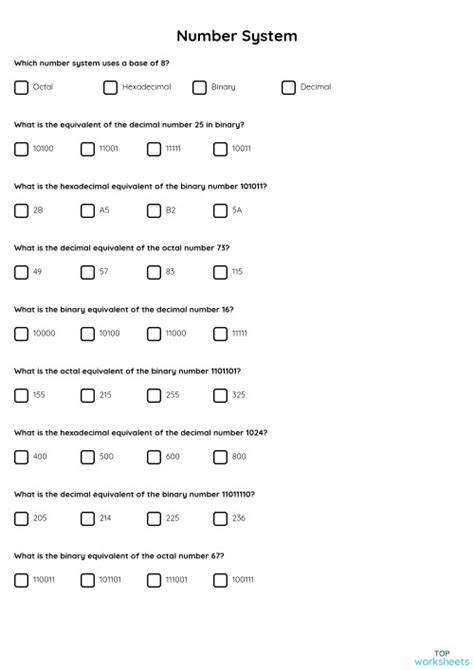 Number System Interactive Worksheet Topworksheets