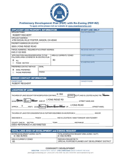 Fillable Online Preliminary Development Plan Pdp With Re Zoning Pdp