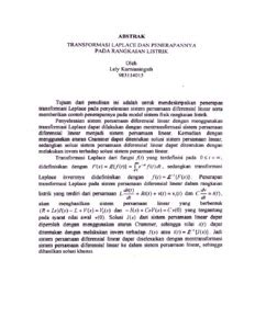TRANSFORMASI LAPLACE DAN PENERAPANNYA Lumbung Pustaka UNY