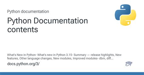 Python Documentation Contents — Python 3150a0 Documentation