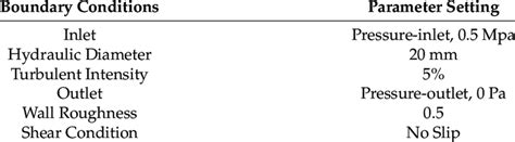 Boundary Conditions And Parameter Settings Download Scientific Diagram