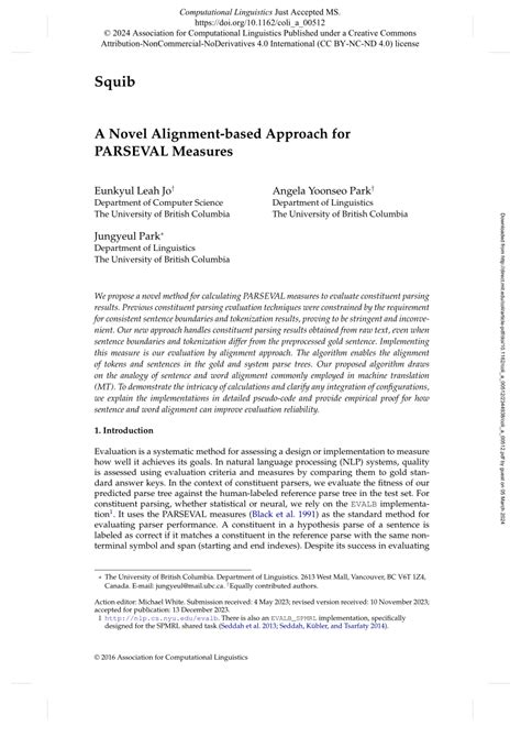 Pdf A Novel Alignment Based Approach For Parseval Measuress