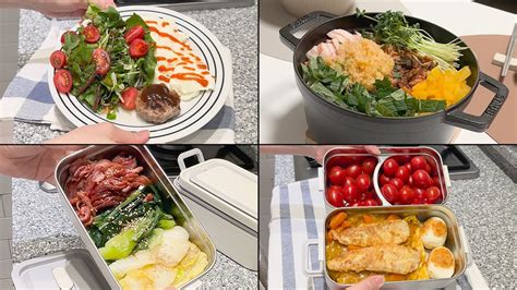 👩🏻‍🍳 직장인 집밥and도시락 화이트 오믈렛 날치알 솥밥 훈제오리 배추찜 계란 카레 Youtube