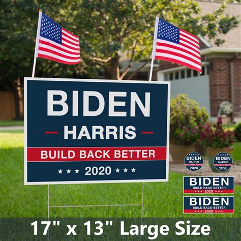 2 Sided Democratic Joe Biden President 2020 Campaign Political Election Lawn Sign 18 U201dx24