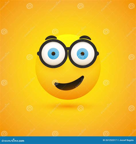 Funny Surprised Satisfied Smiling Nerd Emoji With Glasses And Pop Out