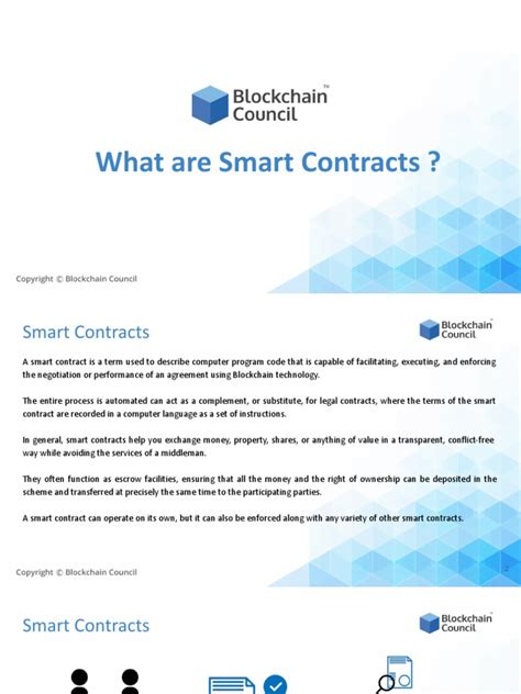 81 What Are Smart Contracts Pdf Information Technology Computing