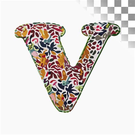Premium Vector V Letter Design Stylish Font Floral Embroidery Alphabet