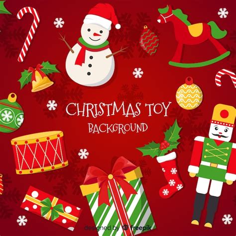 Free Vector Christmas Toys Background