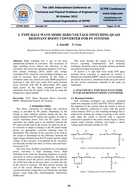 Pdf L Type Half Wave Mode Zero Voltage Switching Quasi Resonant Boost