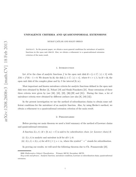 Pdf Univalence Criteria And Quasiconformal Extensions
