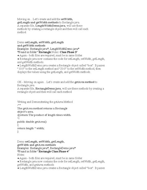 Csi 201 Lecture 6 Notes To Upload Part 2 Moving Create And Add The Setwidth Getlength And