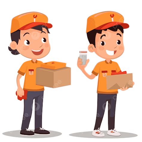 상자와 전화를 들고 패키지 만화 배달 남자 주문 클립 아트 벡터 주문하다 클립 아트 만화 Png 일러스트 및 벡터 에 대한 무료 다운로드 Pngtree