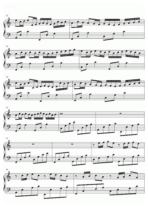 帕赫贝尔 Pachelbel 卡农C大调简易版 钢琴谱 钢琴乐谱