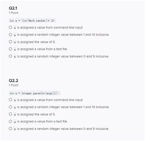 solved q2 1 1 point int a int math random 10 a is
