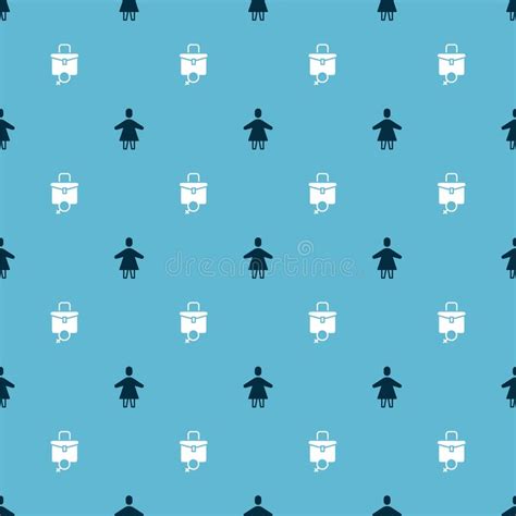 Set Female And Work For Female On Seamless Pattern Vector Stock Vector Illustration Of Male