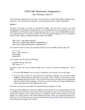 Fillable Online Cs Gonzaga CPSC Homework Assignment Due Thursday March Cs Gonzaga