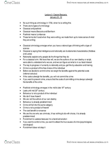 Crm 1301 Lecture 3 Lecture 3 Ceasre Beccariadoc Oneclass