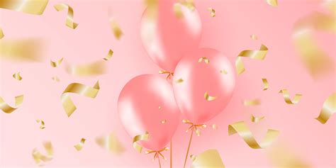 분홍색 헬륨 풍선 축제 배너입니다 텍스트에 대한 공간이 있는 프레임 컴포지션 안내 포스터 전단지 인사말 카드에 유용 3차원 형태에 대한 스톡 벡터 아트 및 기타 이미지