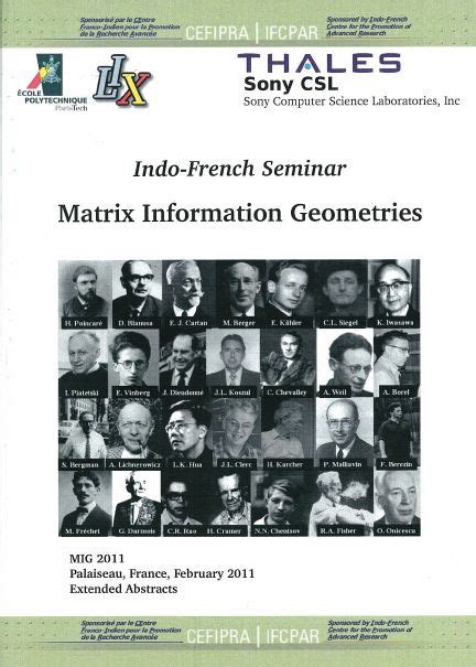 Matrix Information Geometries Mig Sponsored By Cefipraifcpar Organized By Frederic