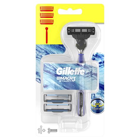 Мужская бритва 3 лезвия многоразовая Gillette Mach3 Start + 3 сменные ...