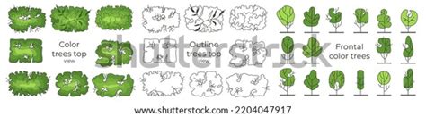 Tree Architectural Floor Plans Entourage Design Stock Vector Royalty Free 2204047917