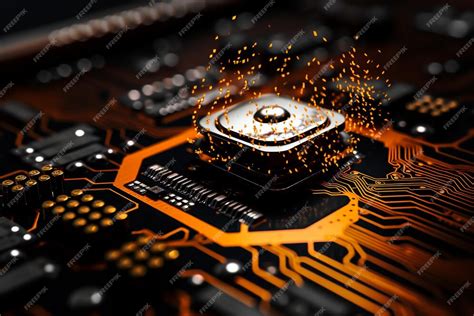 Premium Photo Microchip Embedded In A Robotic Arm