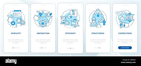 Features Of Programming Languages Blue Onboarding Mobile App Screen