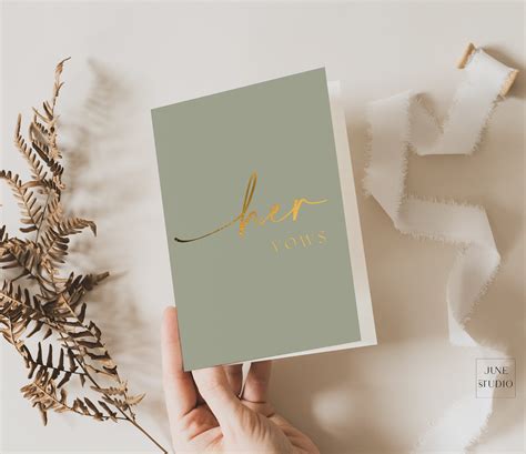 Modern Wedding Vows Booklet Template Calligraphy Vows Book Printable