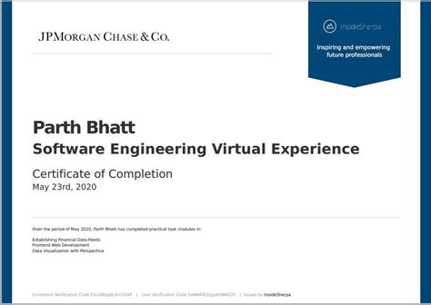 Parth Bhatt On Linkedin Insidesherpa Jpmorganchase Virtualexperience Softwareengineering