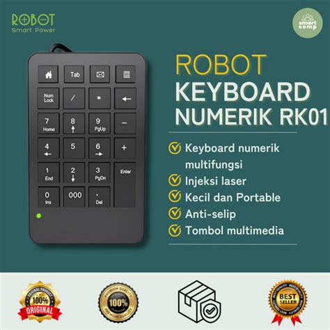 Jual Robot Keyboard Numerik Numpad USB RK01 Black Kota Surabaya Smart IT Shop Tokopedia