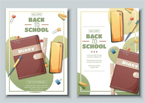 School Diary Cover Page Vector Art Icons And Graphics For Free Download