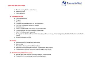 Oracle Apps Dba Course Content Trainmesofttech PPT