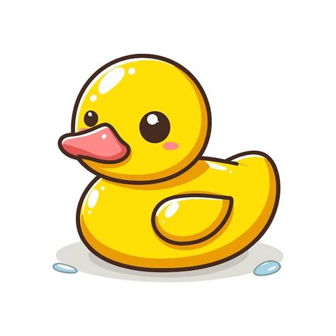 Premium Vector Cute Rubber Duck Cartoon Vector On White Background