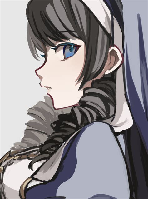 Safebooru 1girl Assault Lily Bangs Black Hair Blue Eyes Commentary