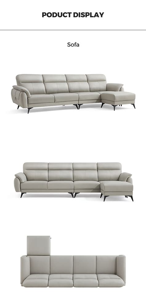 Linsy Modern Sofa Set Beige Color Leather Sofa With Chaise S158 Manufacturers Linsy Home Furniture