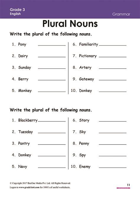Free English Worksheets For Grade 3class 3ib Cbseicsek12 And All