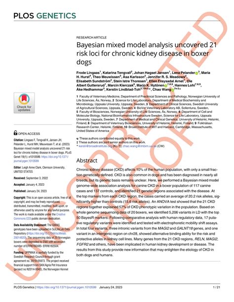 Pdf Bayesian Mixed Model Analysis Uncovered 21 Risk Loci For Chronic