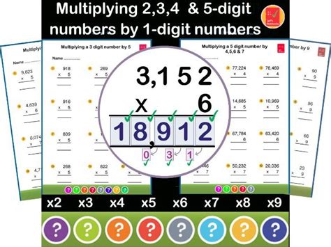 Multiply Multi Digit Whole Numbers By 1 Digit Numbers Teaching Resources