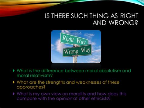 Difference Between Absolute And Relative Morality Teaching Resources