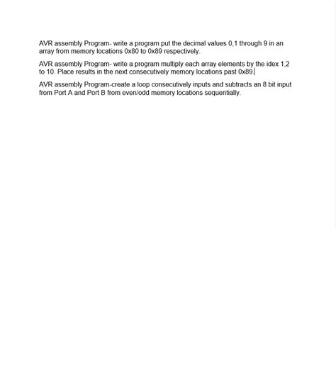 Avr Assembly Program Write A Program Put The Decimal