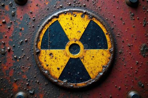 Grungy Radioactive Symbol On Rusted Metal Texture Nuclear Toxic Stock