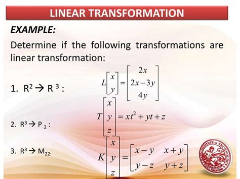 Linear Algebra Linear Transformationpptx Maps And Navigation