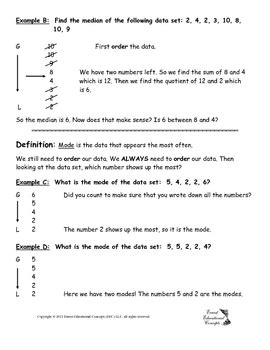 Mean Median Mode And Range Notes By Ralynn Ernest Education Products