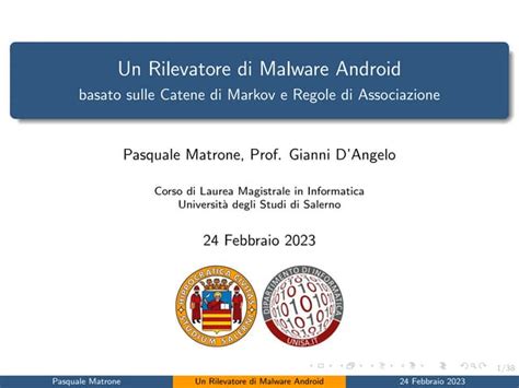 Un Rilevatore Di Malware Android Basato Sulle Catene Di Markov E Regole Di Associazionepdf