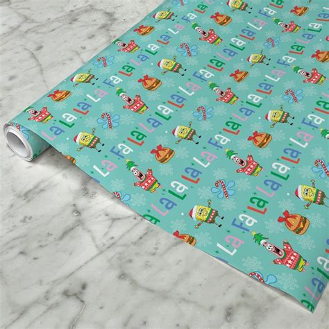 Spongebob Fa La La Holiday Wrapping Paper Paramount Shop
