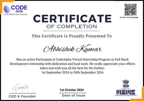 Abhishek Kumar On Linkedin Codealpha Fullstackdevelopment Html